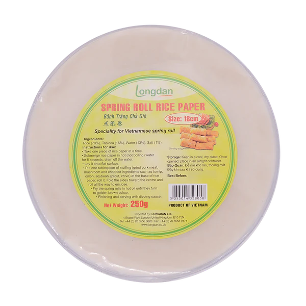 Longdan Spring Roll Rice Paper 18cm 500g - Bahay Kubo